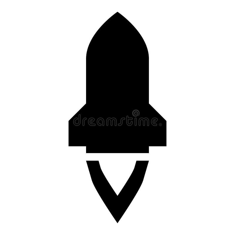 Rocket with Flame in Flying Spaceship Launching Space Exploration War ...