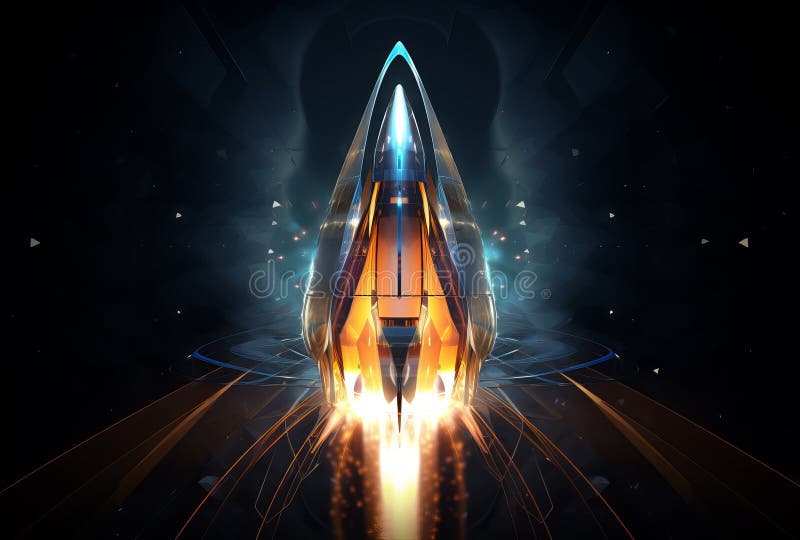 Rocket with Flames Escaping from it Stock Illustration - Illustration ...