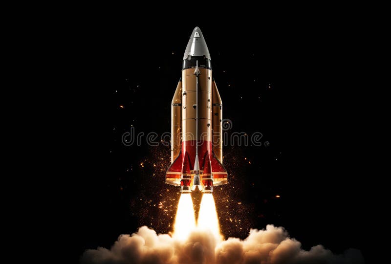 Rocket with Flames Escaping from it Stock Illustration - Illustration ...