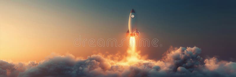 Rocket Launching into the Sky Stock Photo - Image of fuel, departure ...