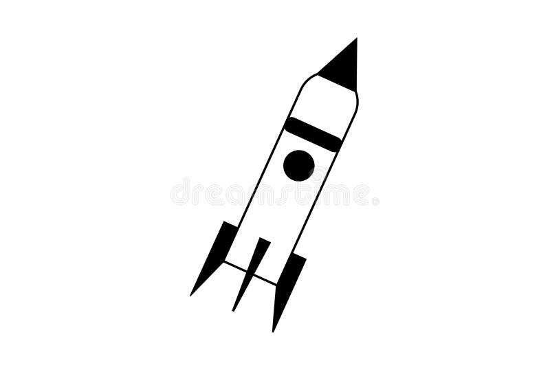 Rocket Flat Outline Icon Science Symbol Art Sign Artwork Stock ...