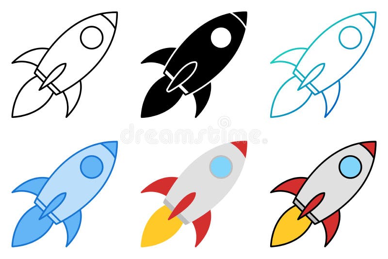 Rocket in Flat Style Isolated Stock Vector - Illustration of poster ...