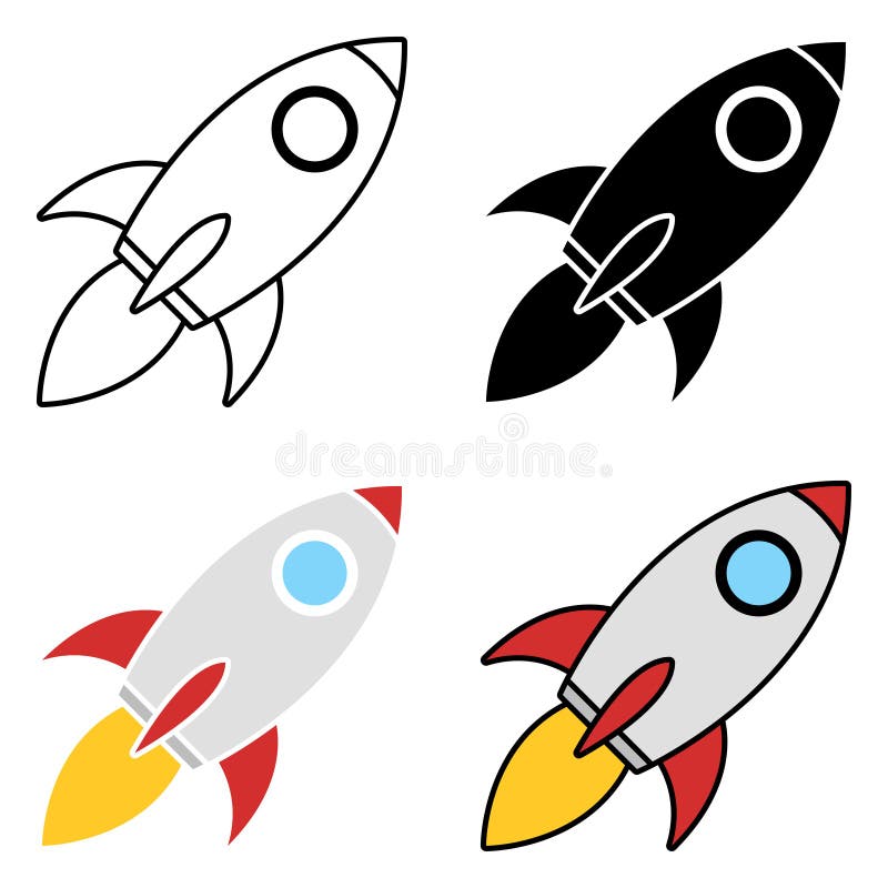 Rocket in Flat Style Isolated Stock Vector - Illustration of explore ...