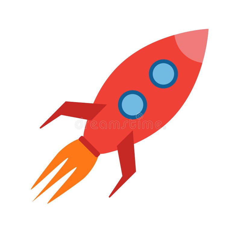 Rocket in a flat style. stock vector. Illustration of design - 137487586