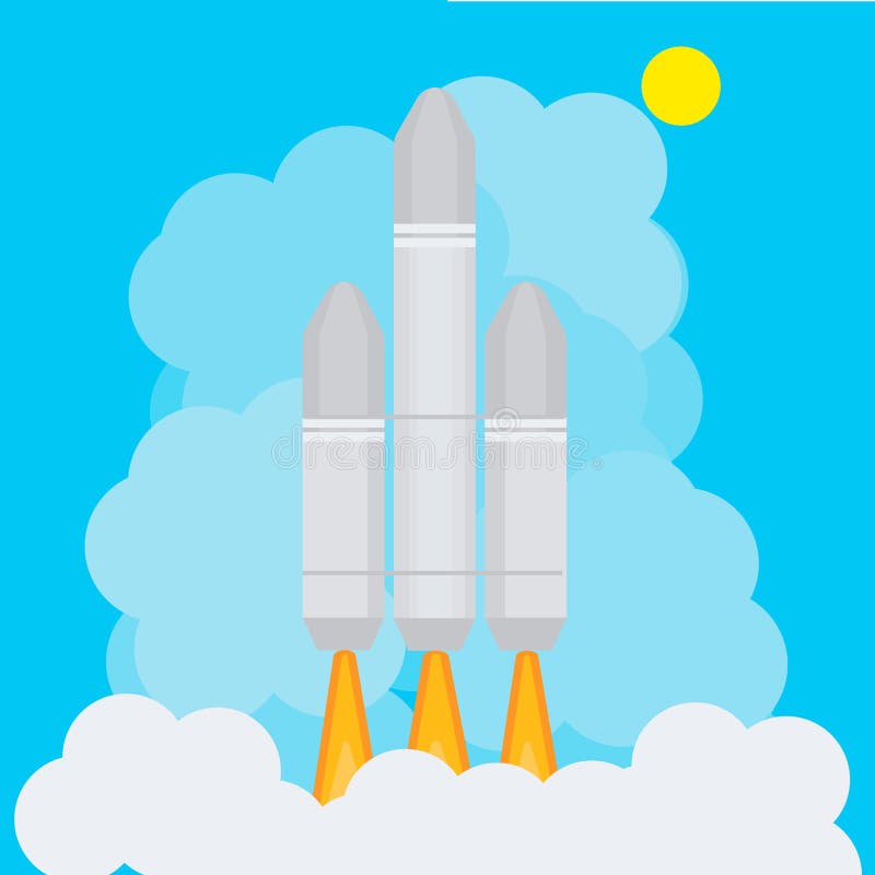 Rocket Flies Pattern, Simple Style Stock Vector - Illustration of ...