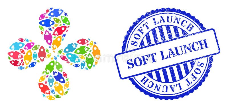 Soft Launch Scratched Stamp and Rocket Flight Multicolored Rotation ...