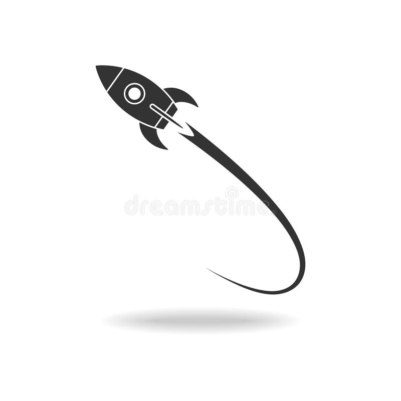 Rocket Flying Graphic Black Icon Stock Vector - Illustration of ...