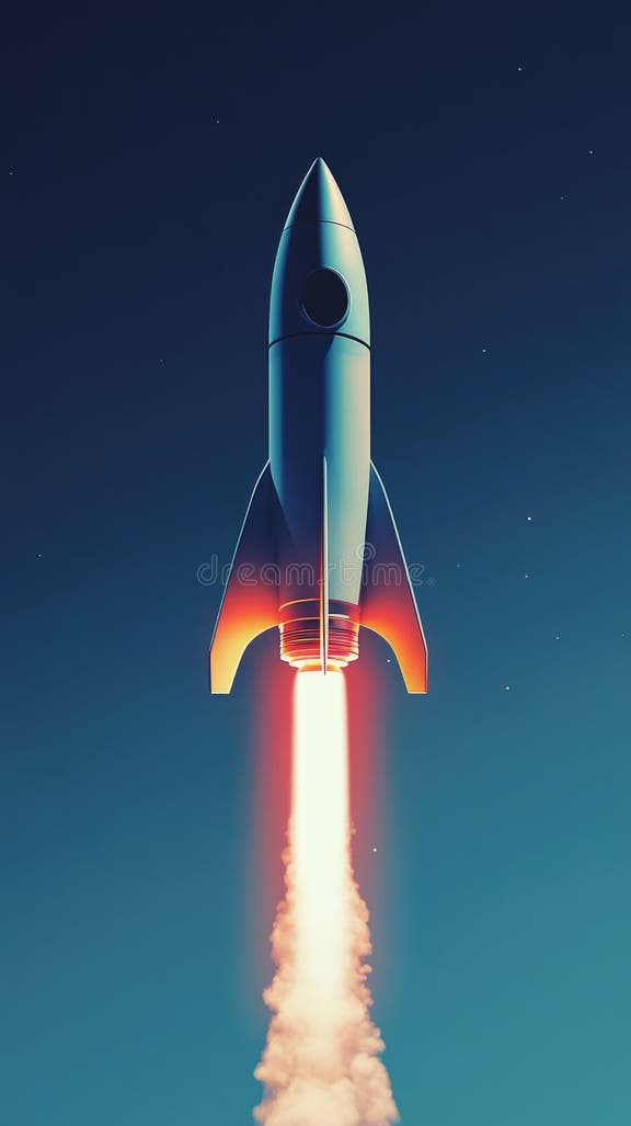 A Rocket in Flight with a Radiant Beam, Suitable for Sci-fi or ...