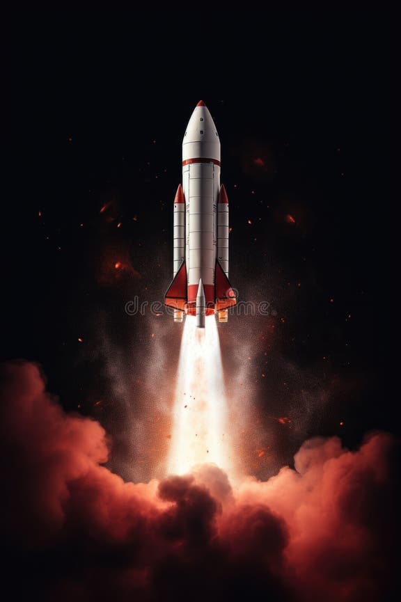 Rocket in flight stock image. Image of speed, flight - 375056097