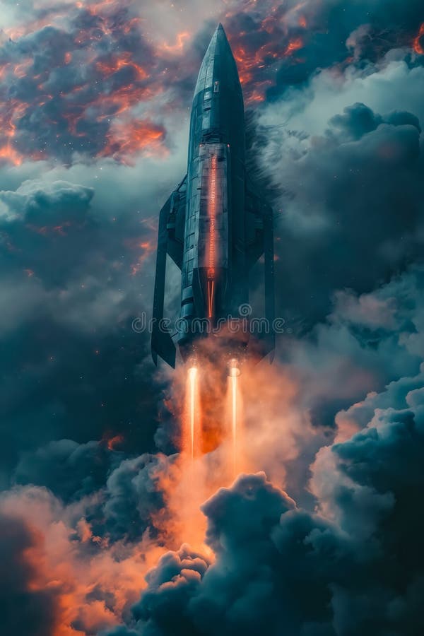 Space Shuttle Flying Sky Rocket Coming Out Stock Photos - Free ...