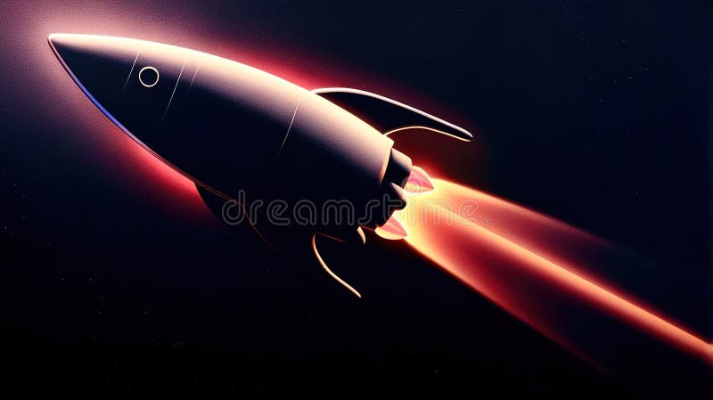 A rocket flying into space stock image. Image of orbit - 332289611
