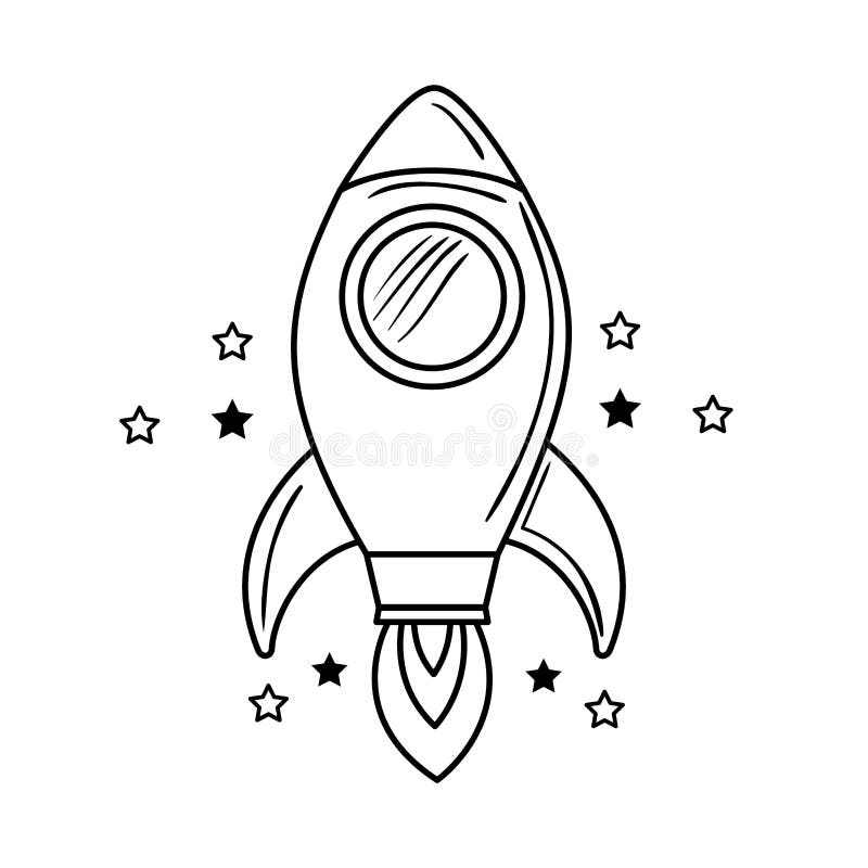 Rocket Flying with White Background Stock Vector - Illustration of ...