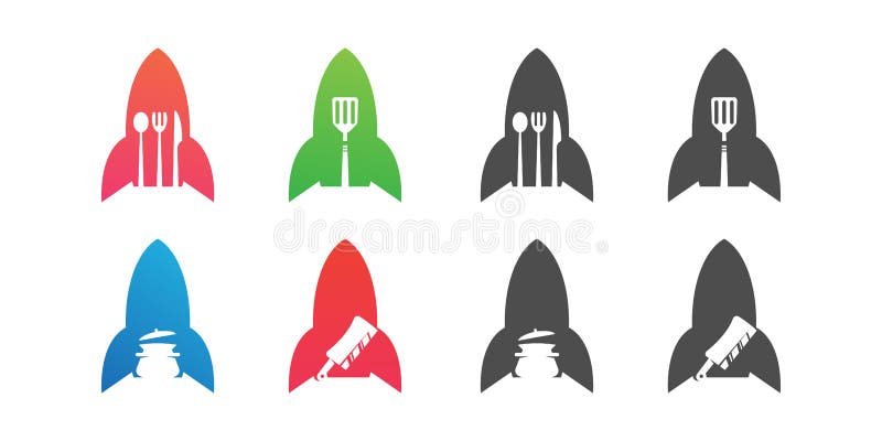 Rocket Food Negative Space Logo Design Stock Vector - Illustration of ...