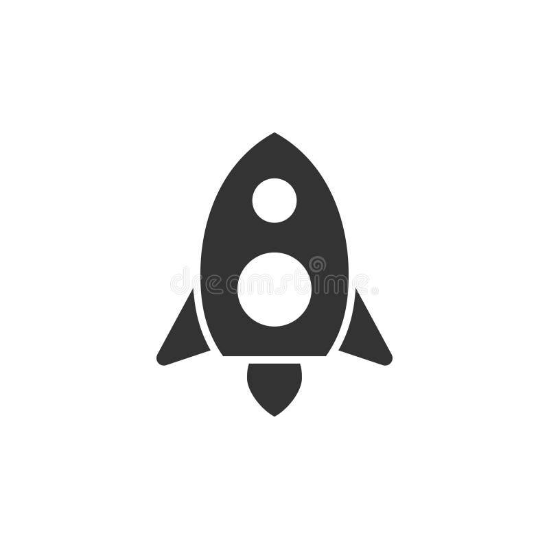 Rocket Front View Vector Glyph Style Icon Stock Vector - Illustration ...