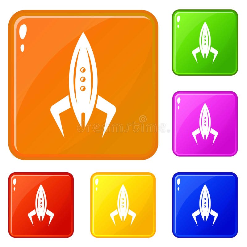 Rocket Future Icon Blue Vector Stock Vector - Illustration of shuttle ...