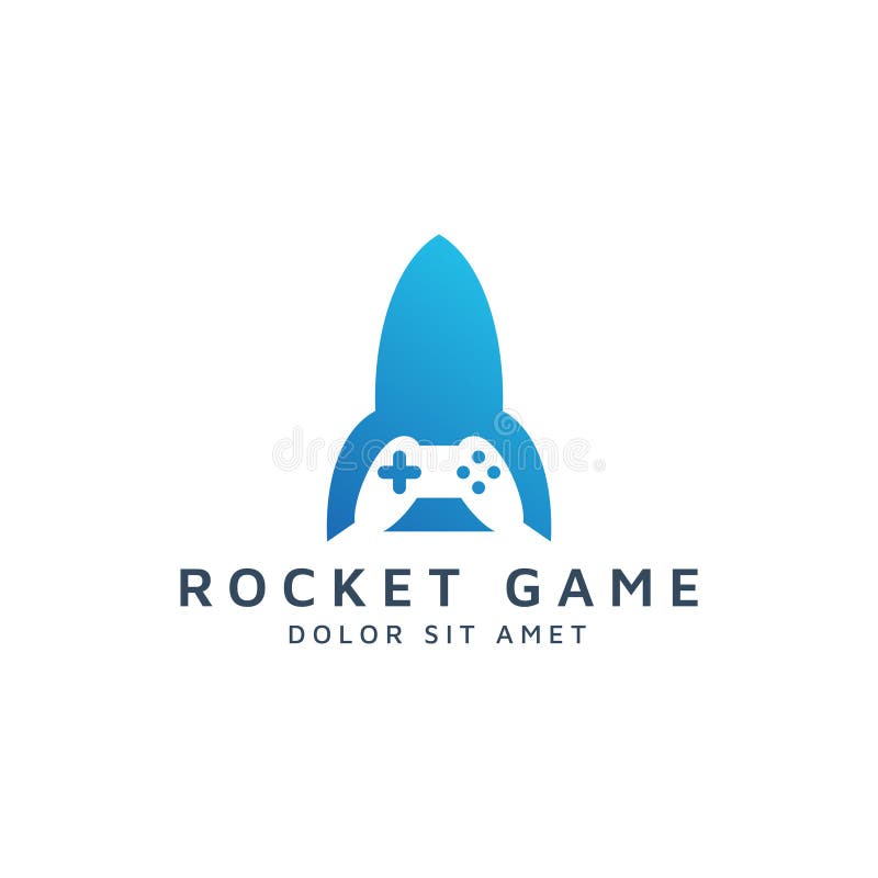 Rocket Game Negative Space Logo Design Stock Vector - Illustration of ...