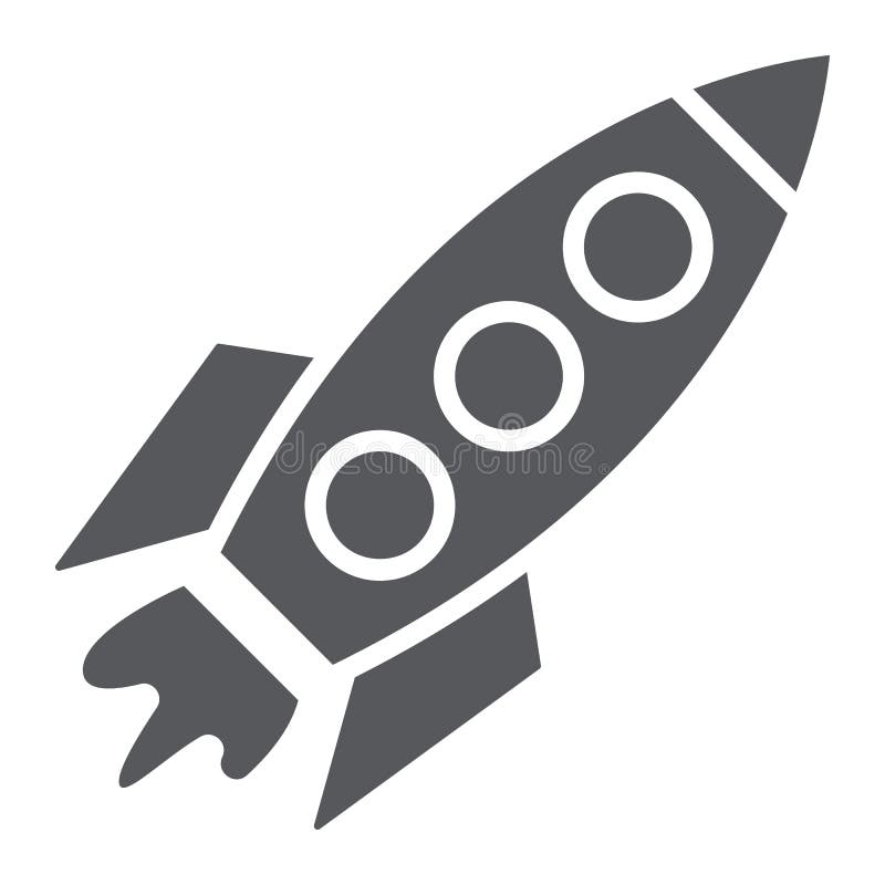 Rocket Glyph Icon, Transportation and Space, Spaceship Sign, Vector ...