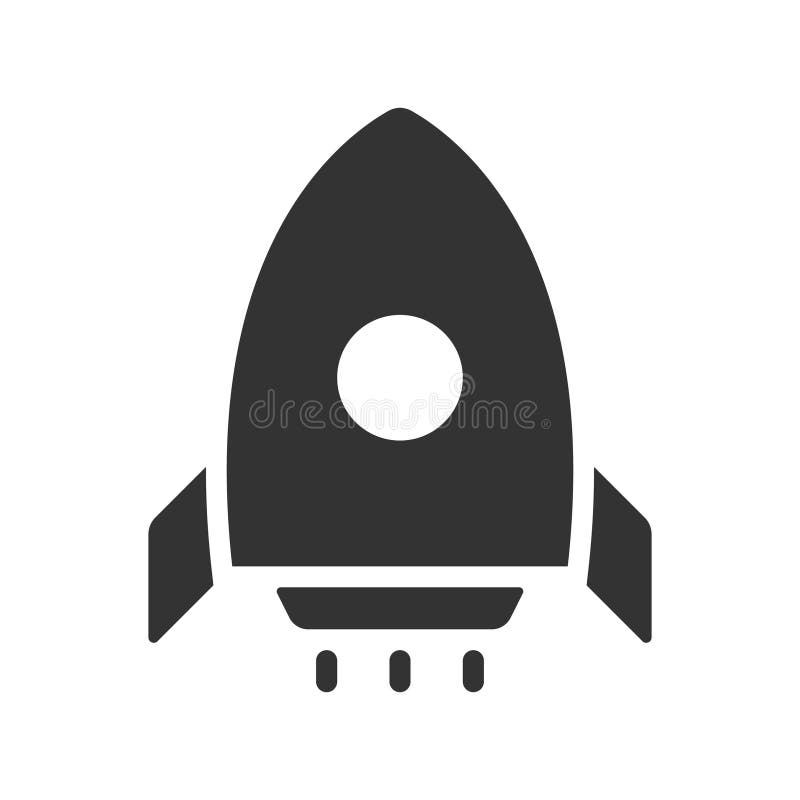 Rocket Glyph Vector Icon Isolated Stock Vector Illustration Of Goal