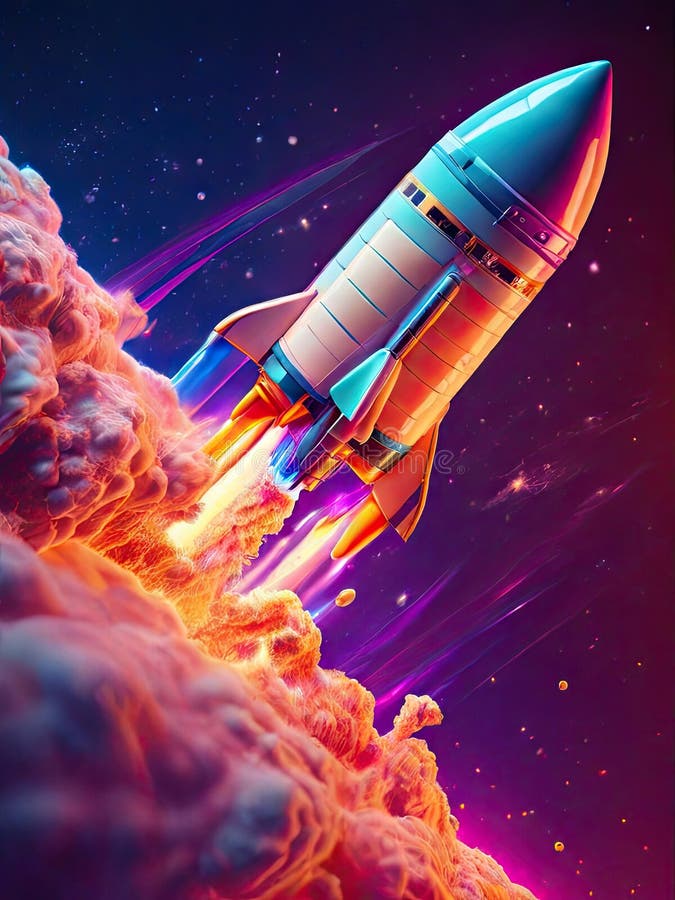 Rocket Going from Earth To Space Stock Image - Image of explorer ...