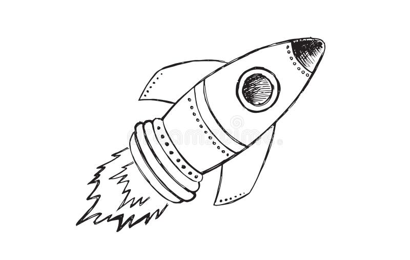Rocket Hand Drawn Vector Illustration Stock Vector - Illustration of ...