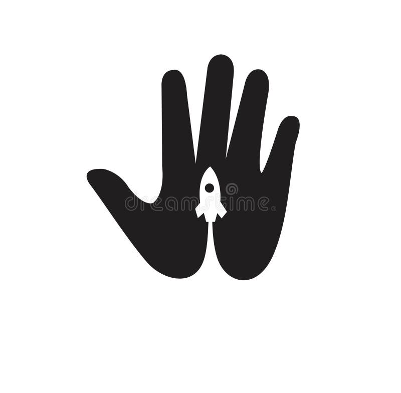 Rocket Hand Logo Design Concept Stock Vector - Illustration of glove ...