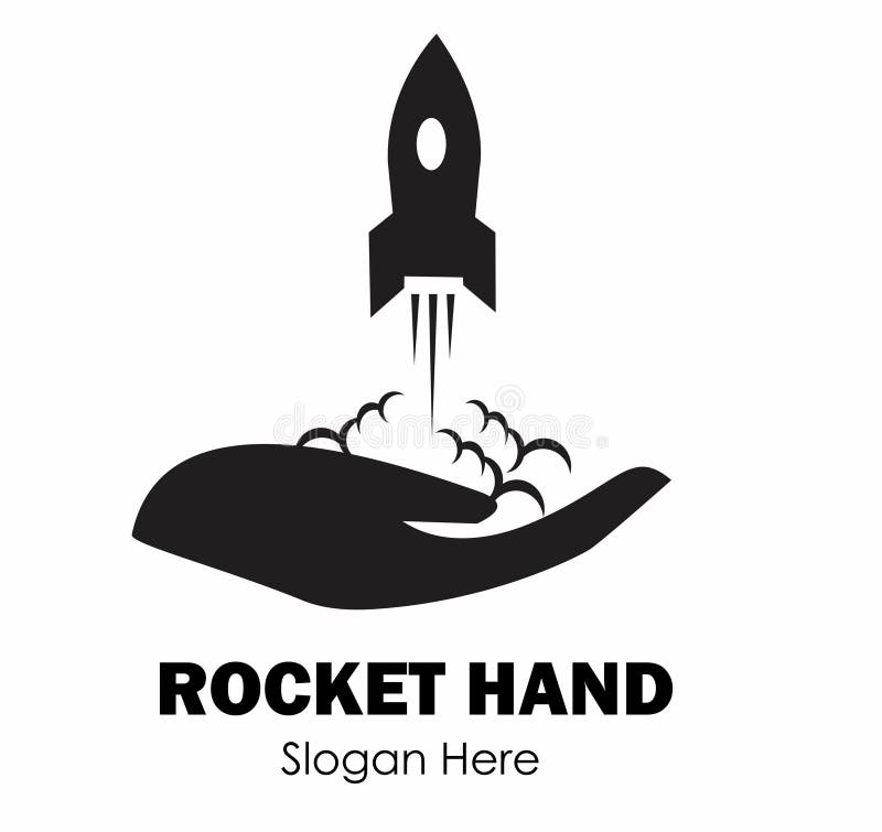 Rocket Hand Logo Design Concept Stock Illustration - Illustration of ...