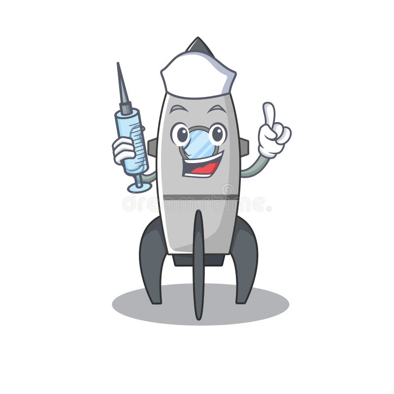 A Rocket Hospitable Nurse Character with a Syringe Stock Vector ...