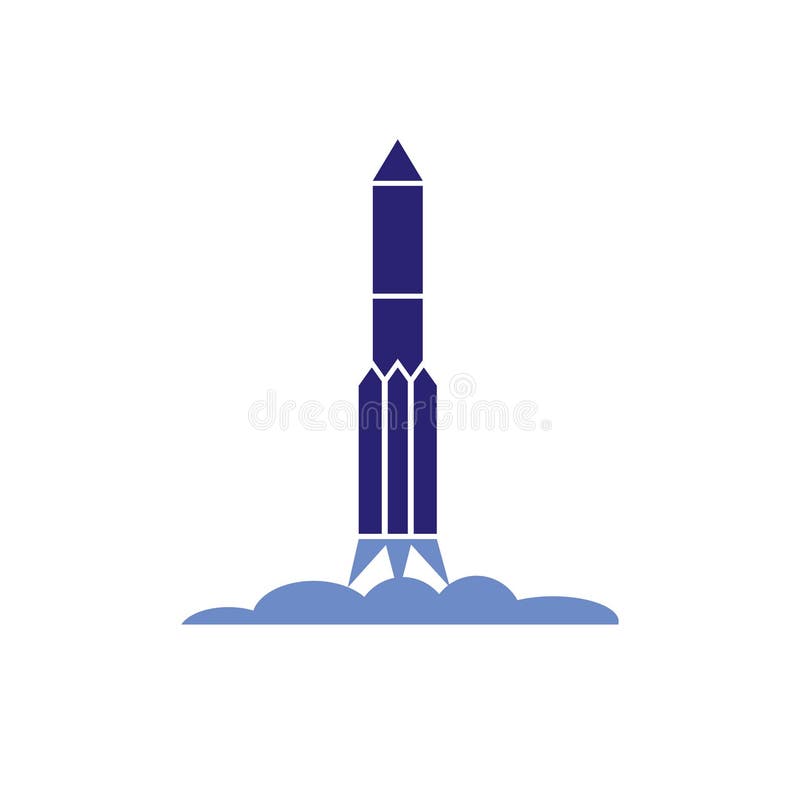 Rocket Icon on Background for Graphic and Web Design. Simple Vector ...