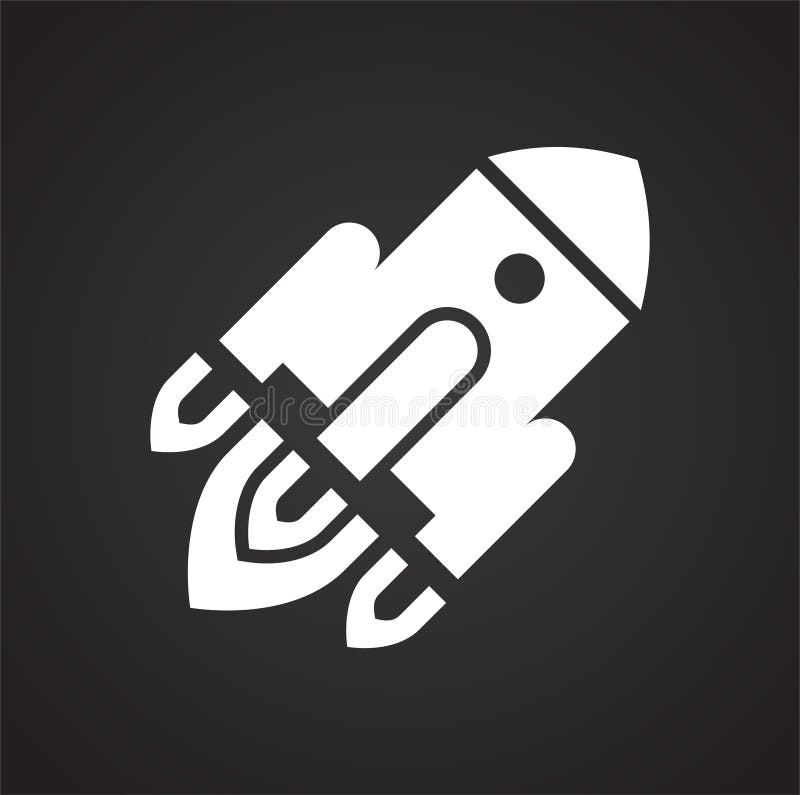 Rocket Icon on Black Background for Graphic and Web Design, Modern ...