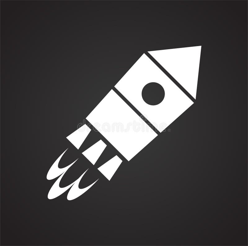 Rocket Icon on Black Background for Graphic and Web Design, Modern ...