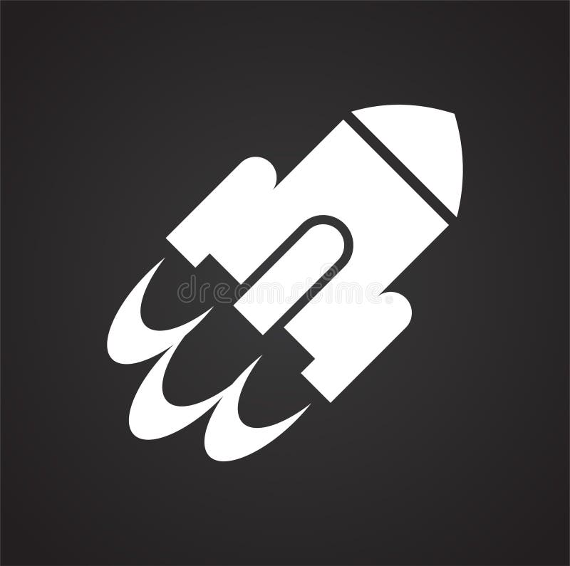 Rocket Icon on Black Background for Graphic and Web Design, Modern ...