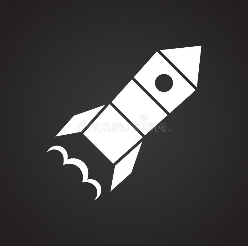 Rocket Icon on Black Background for Graphic and Web Design, Modern ...
