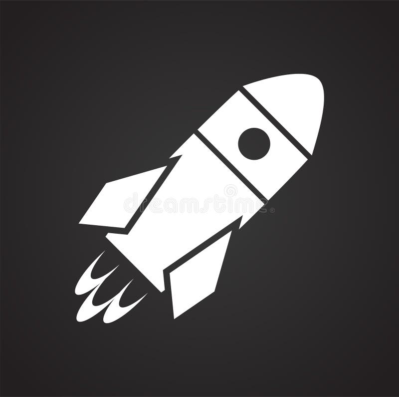 Rocket Icon on Black Background for Graphic and Web Design, Modern ...