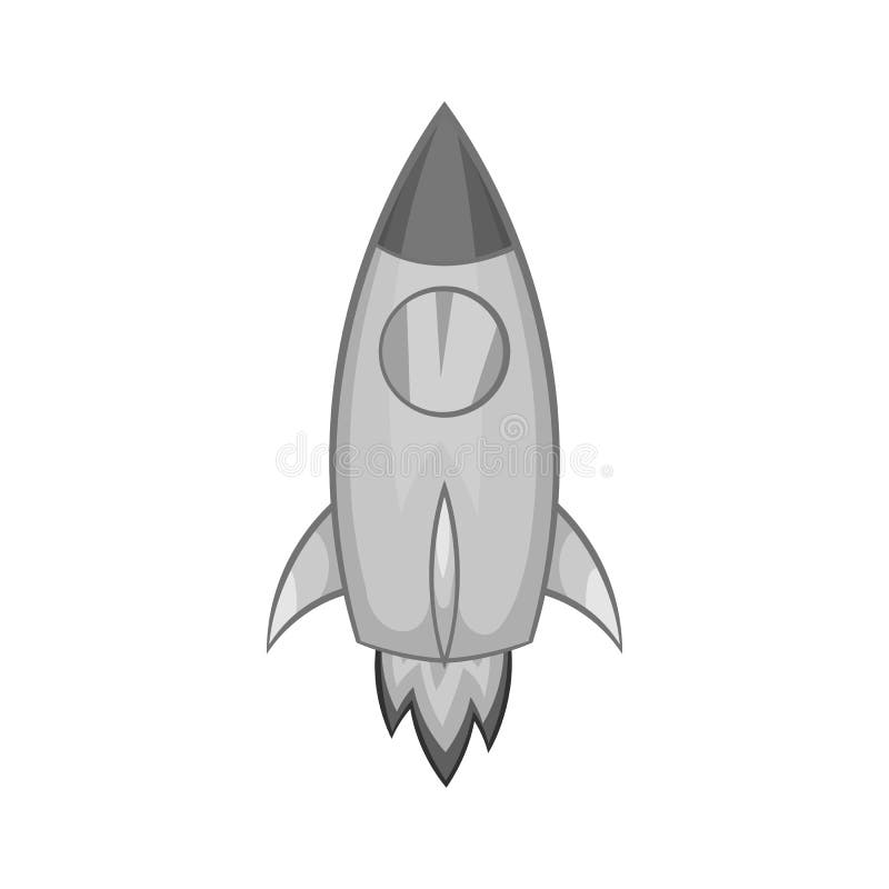 Rocket Icon, Black Monochrome Style Stock Vector - Illustration of ...