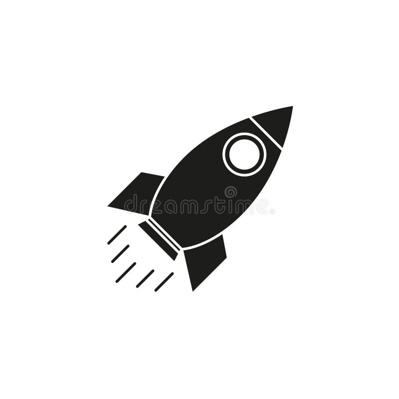 Rocket of icon black stock vector. Illustration of spaceship - 120056796