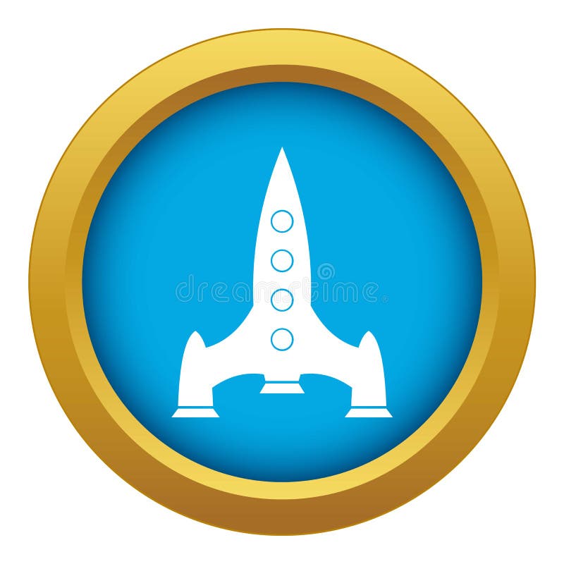 Rocket Icon Blue Vector Isolated Stock Vector - Illustration of launch ...