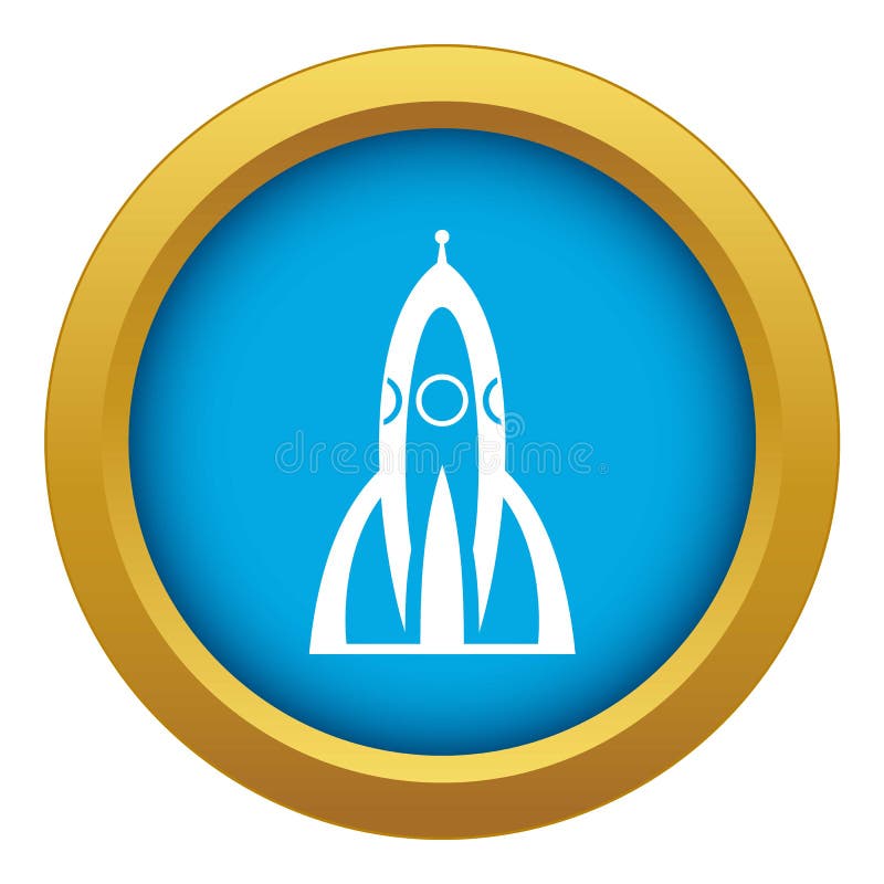 Rocket Icon Blue Vector Isolated Stock Vector - Illustration of sign ...