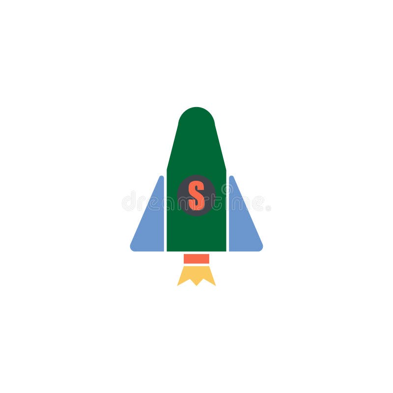 Rocket Icon. Business Rocket Icon. Good Start. Colored Rocket in Vector ...