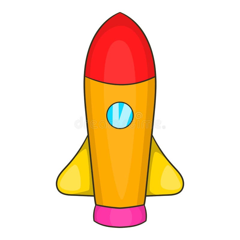 Rocket icon, cartoon style stock illustration. Illustration of emblem ...