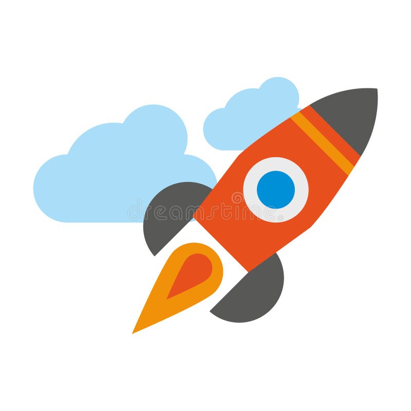 Toy rocket icon stock illustration. Illustration of travel - 73386089