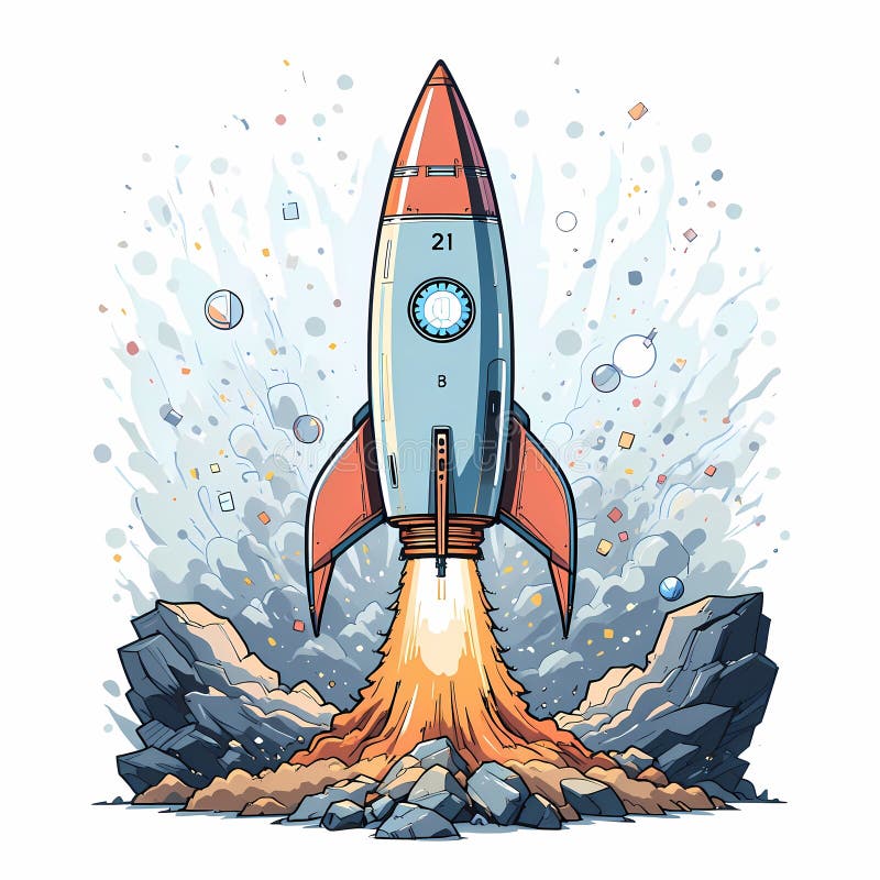 Rocket Icon. Cartoon of Rocket Vector Icon for Web Design Isolated on ...