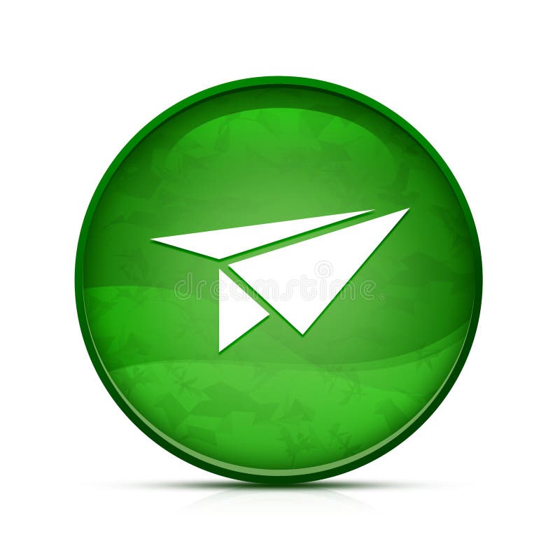 Rocket Icon on Classy Splash Green Round Button Illustration Stock ...