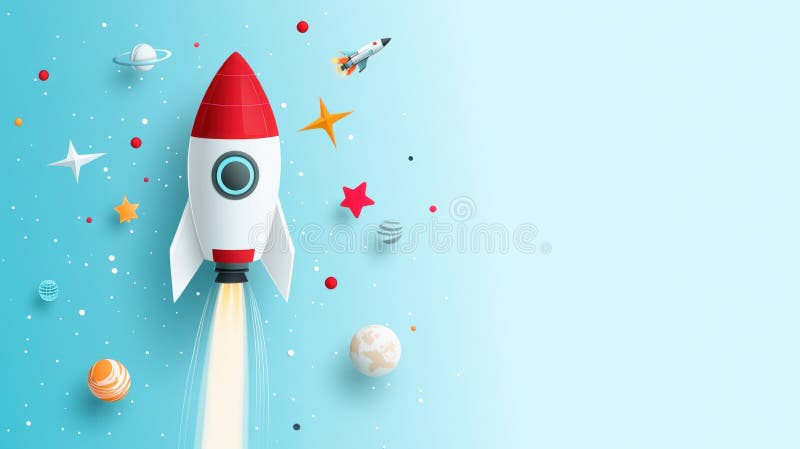 Rocket Icon, Creative Flat Style Illustration of a Rocket Zooming ...