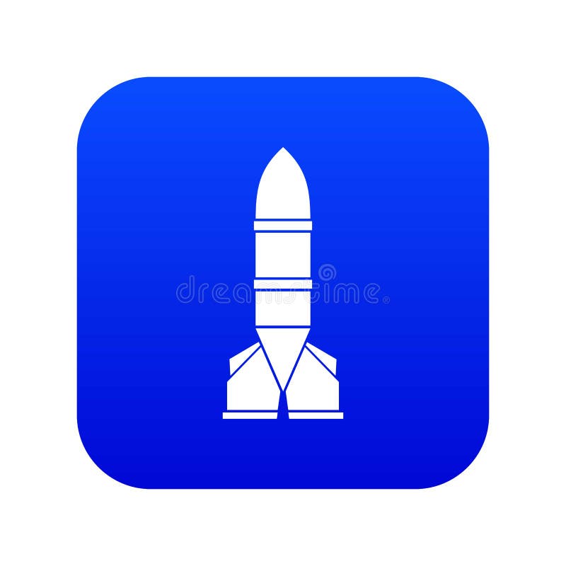 Rocket icon digital blue stock vector. Illustration of flame - 142746331