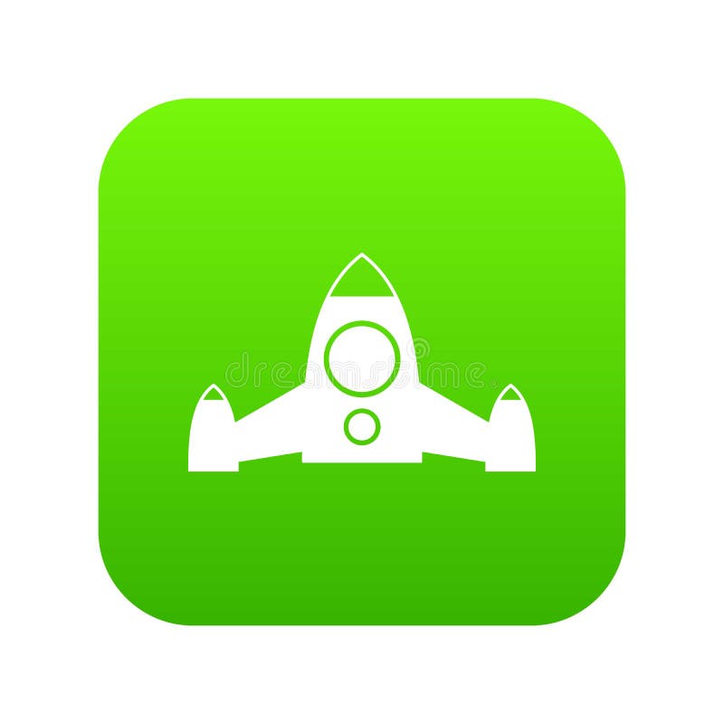 Rocket icon digital green stock vector. Illustration of silhouette ...