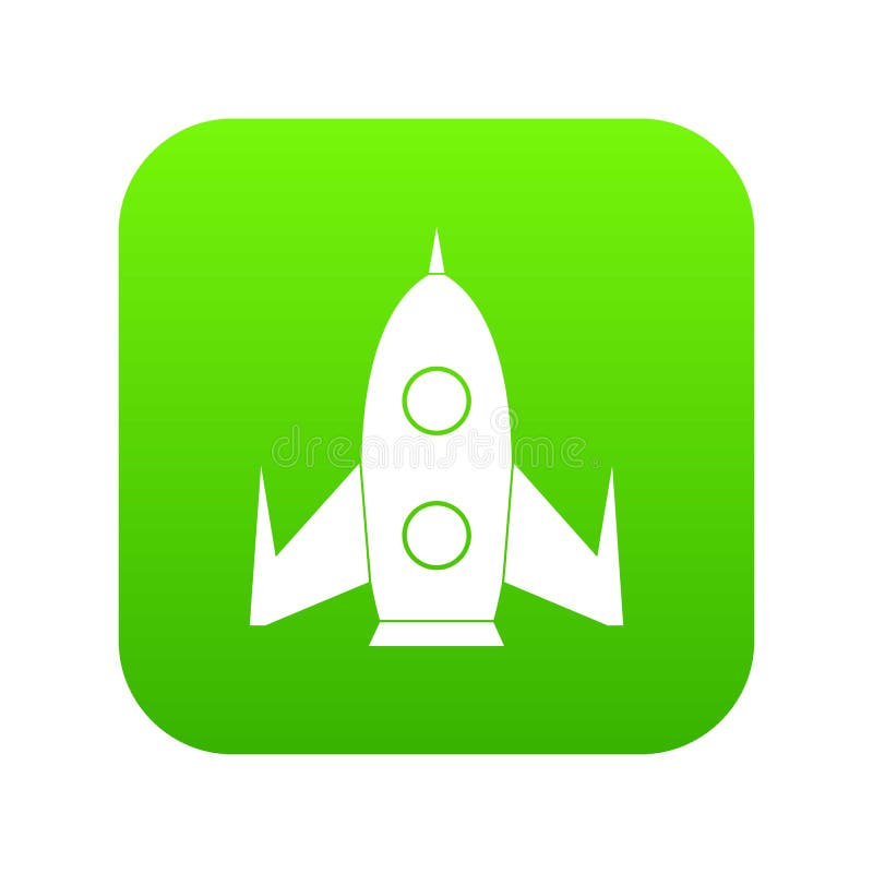Rocket icon digital green stock vector. Illustration of clip - 115871058