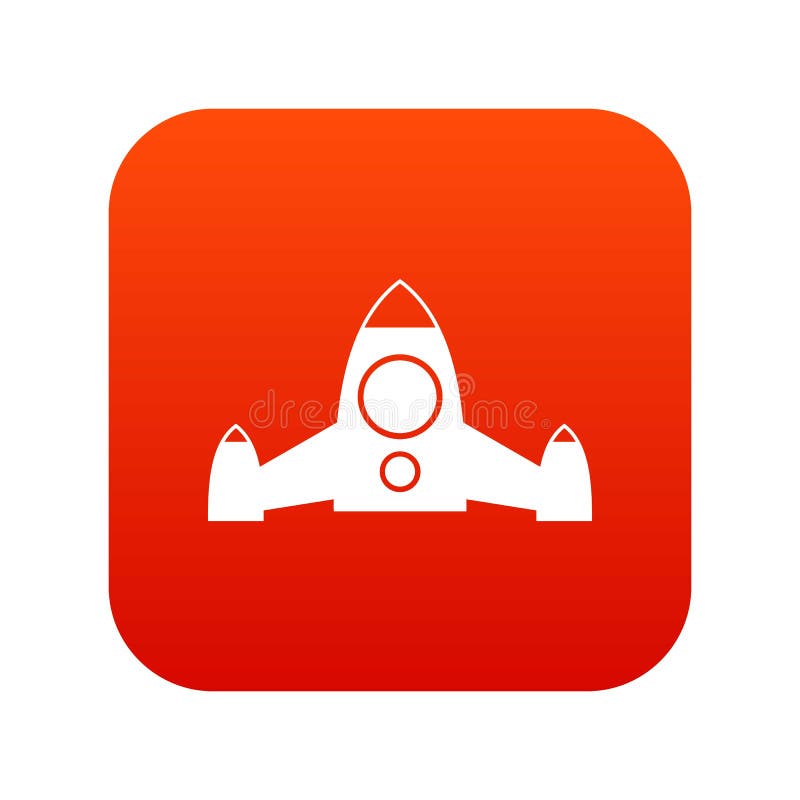 Rocket icon digital red stock vector. Illustration of icon - 100170595