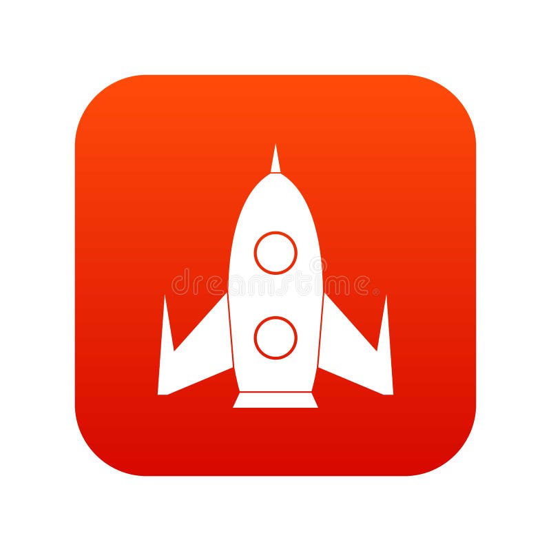 Rocket icon digital red stock vector. Illustration of science - 100188036