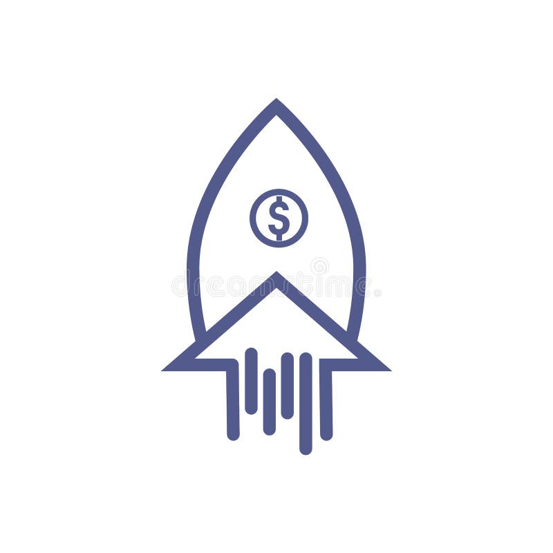 Rocket Icon with Dollar Symbol Stock Vector - Illustration of planet ...