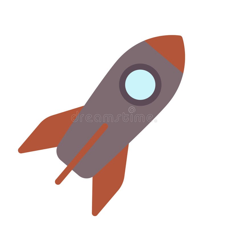Rocket Icon in Flat Design. Isolated on White Background Stock Vector ...